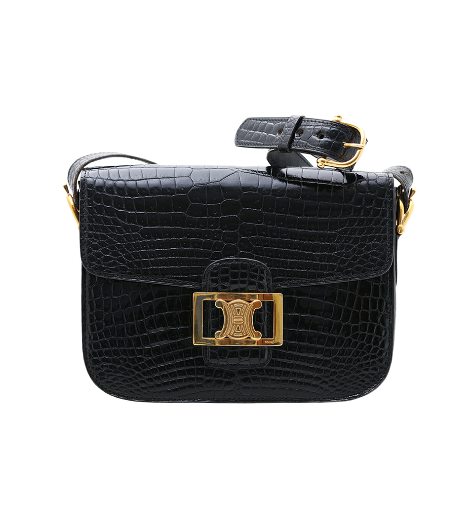 CELINE CROCODILE SHOULDER BAG | VINTAGE PARIS